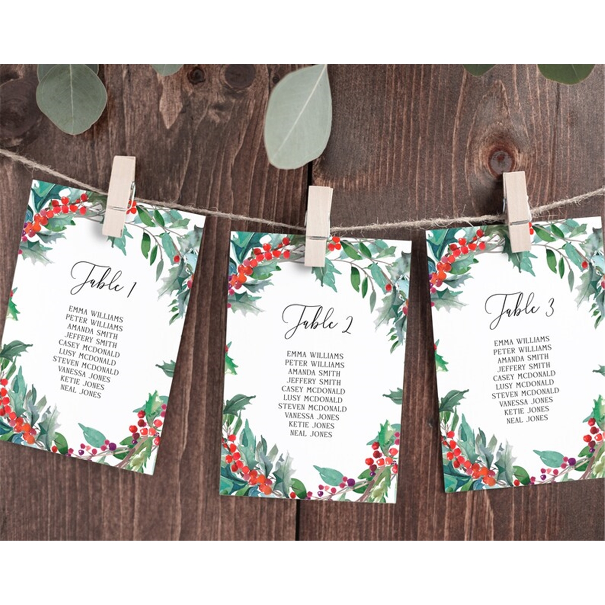 Holiday Table Seating Chart, EDITABLE Template, Christmas Fi | Inspire ...
