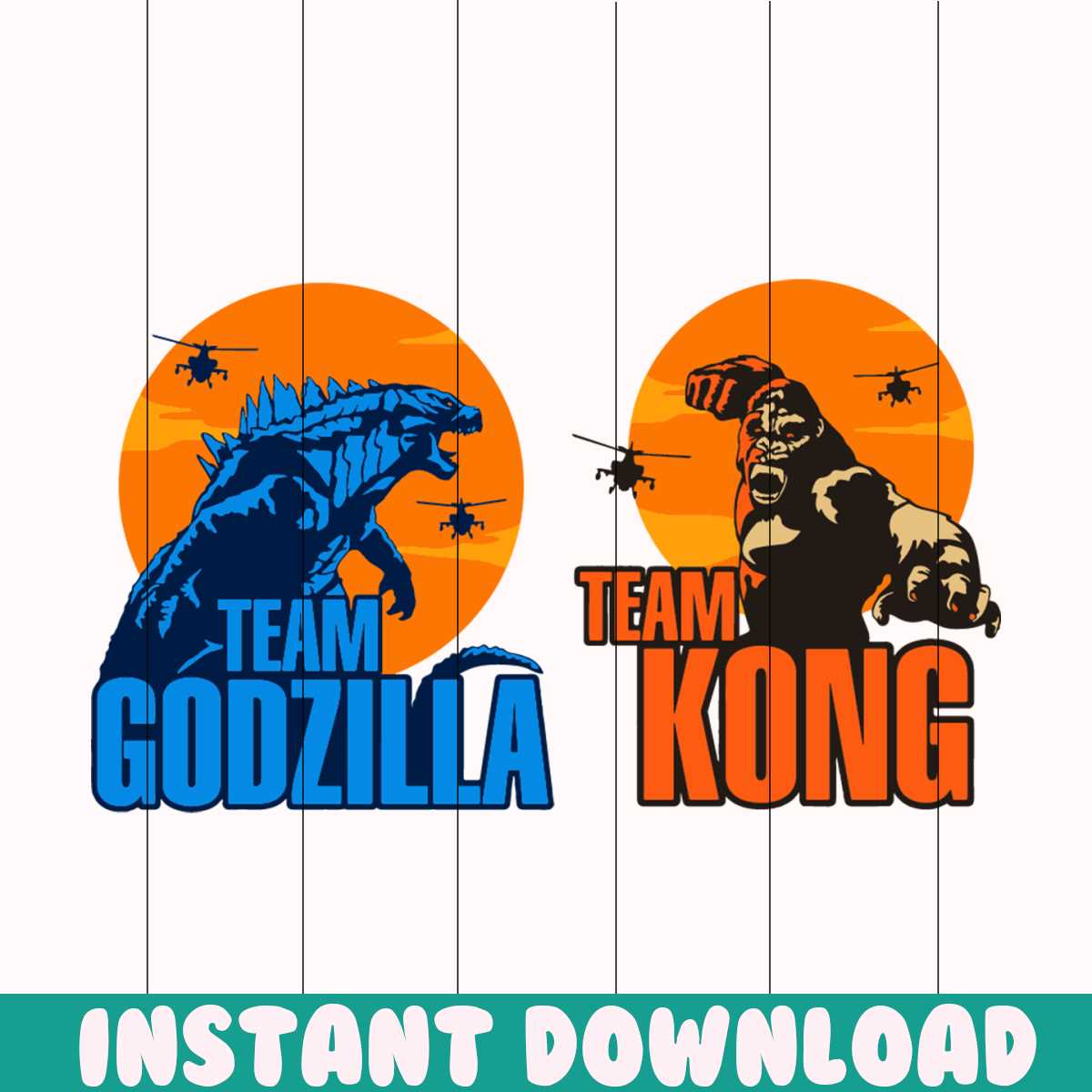 Team Kong and Team Godzilla PNG, Kong PNG, Godzilla Retro Ts - Inspire ...