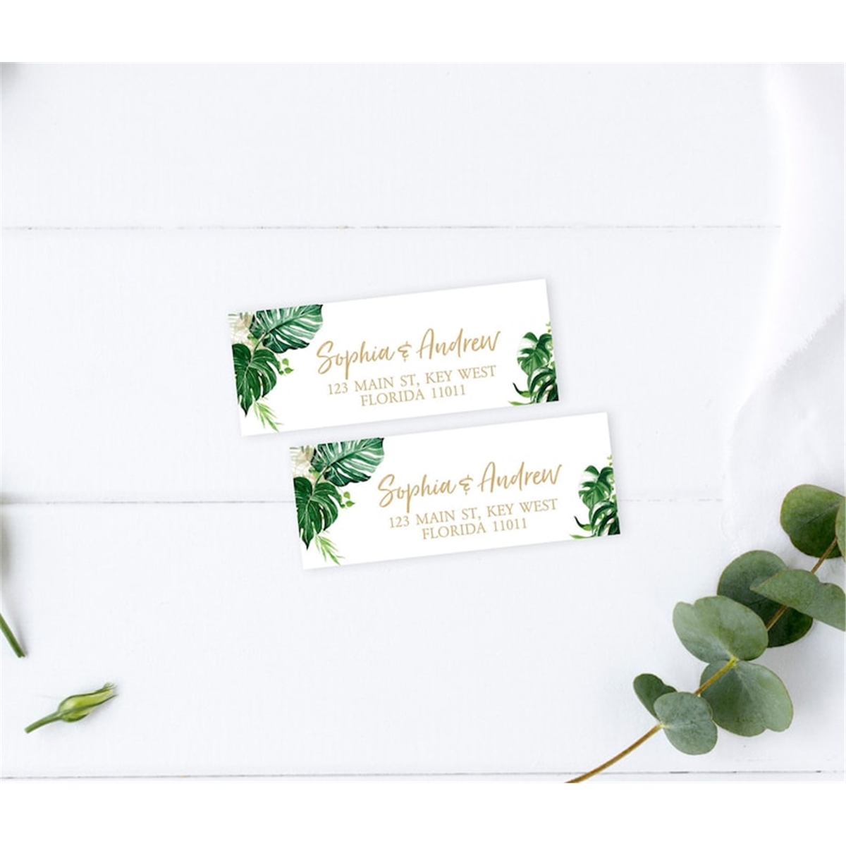 Tropical Greenery Address Label, EDITABLE Template, 2.625'x1 | Inspire ...