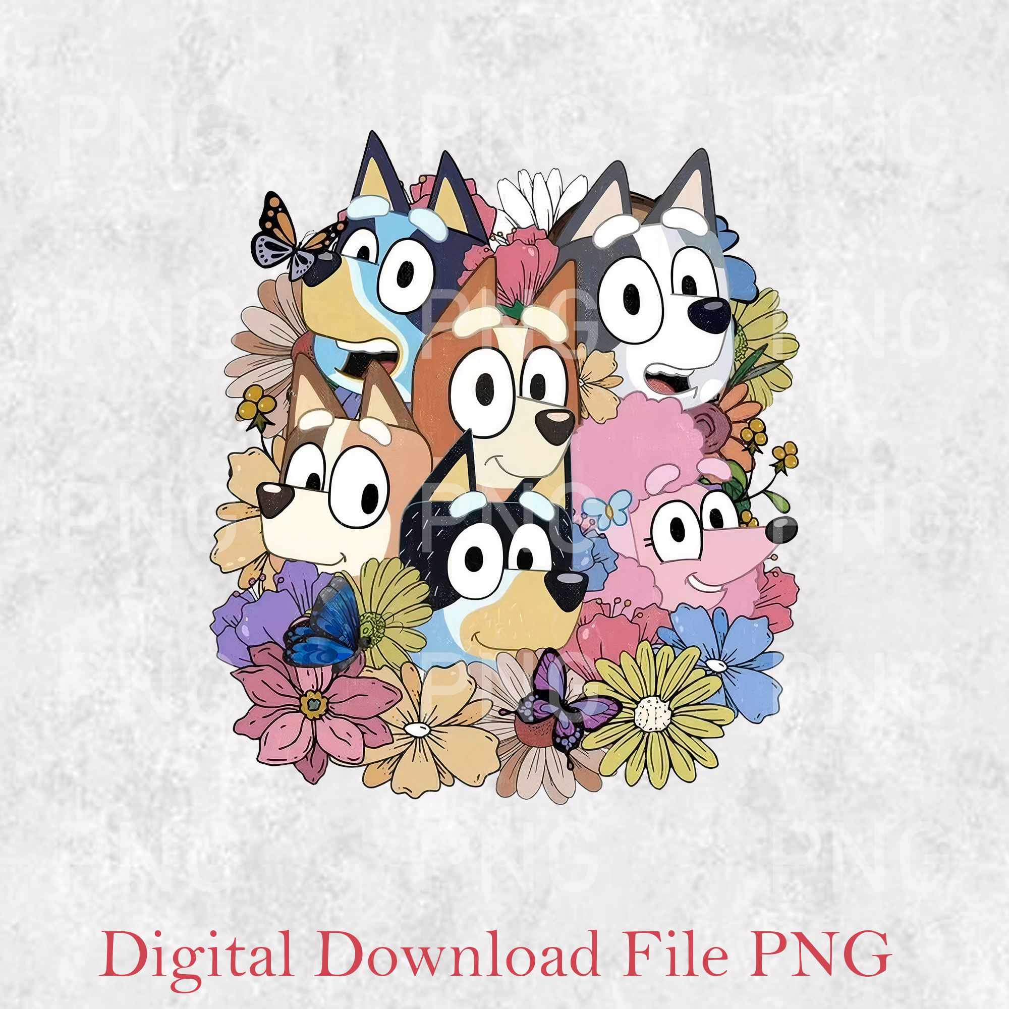 Bluey Muffin Floral PNG, Retro Chilli Heeler PNG, Bluey Mum | Inspire ...