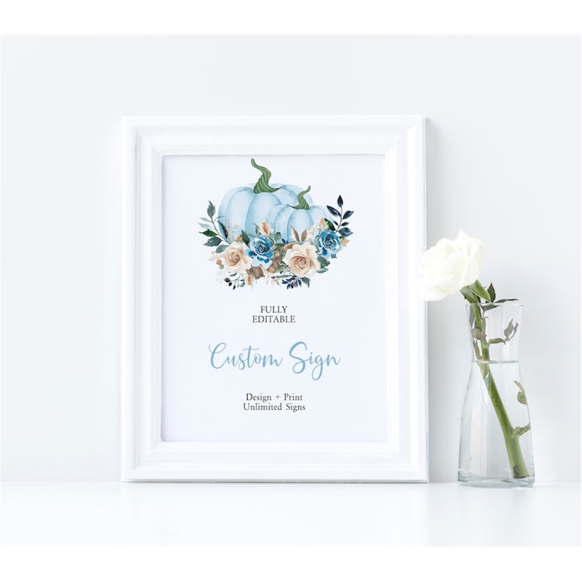 Blue Pumpkin Unlimited Shower Signs, EDITABLE Template, Fall | Inspire ...