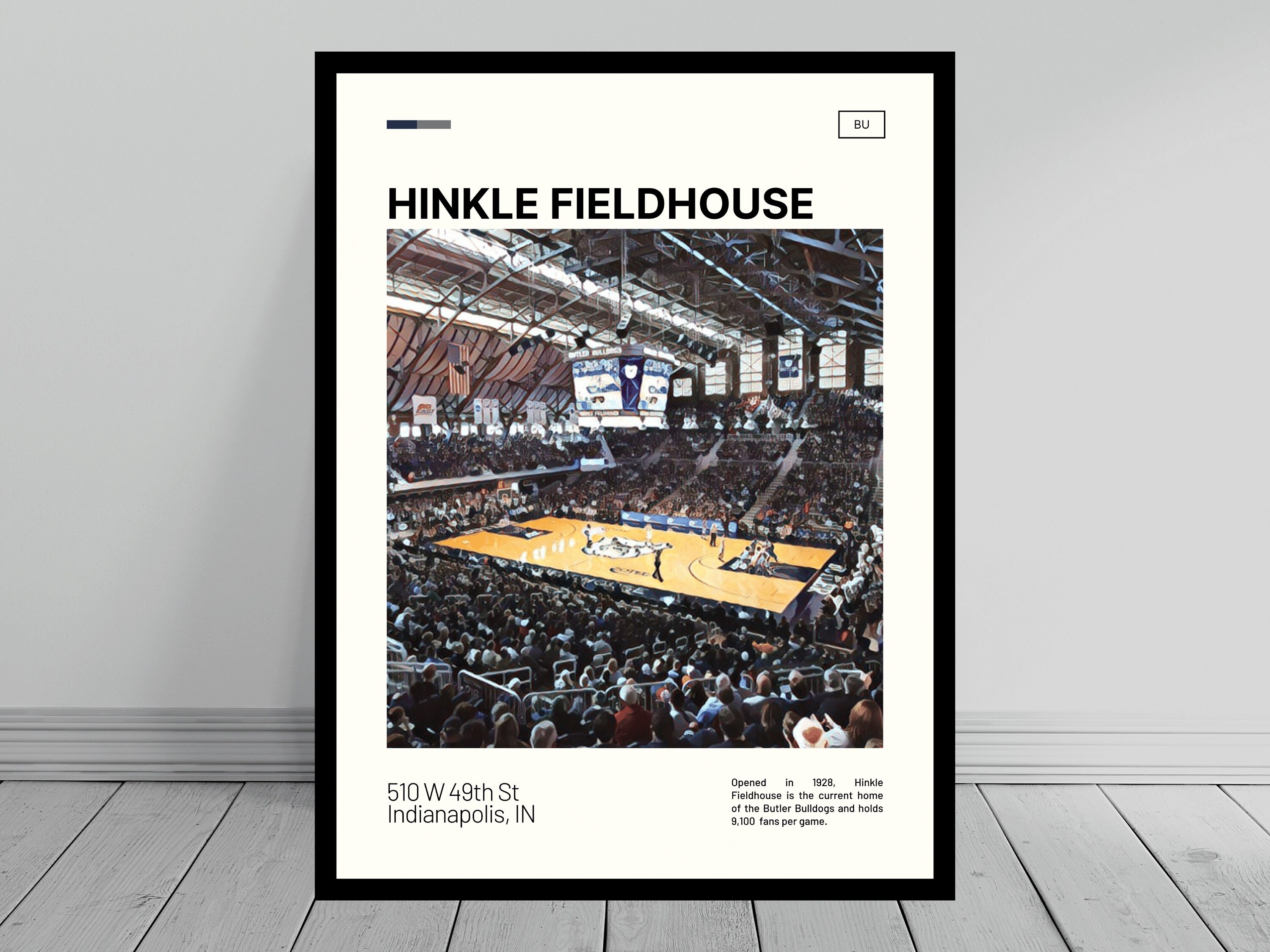 Hinkle Fieldhouse Butler Basketball Poster Bulldogs College - Inspire ...