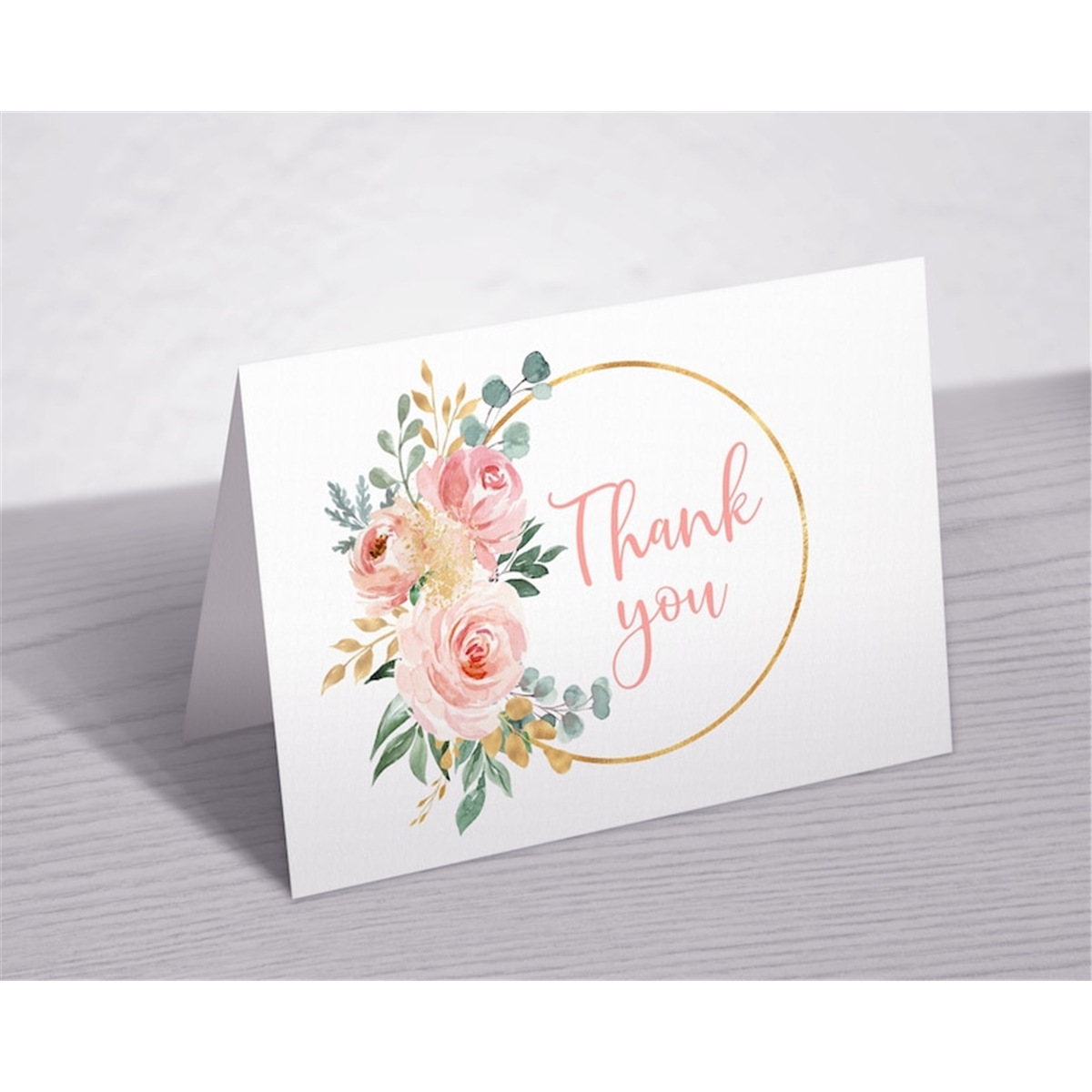 Blush Pink Floral Thank You Card, Printable Thank You Note C | Inspire ...