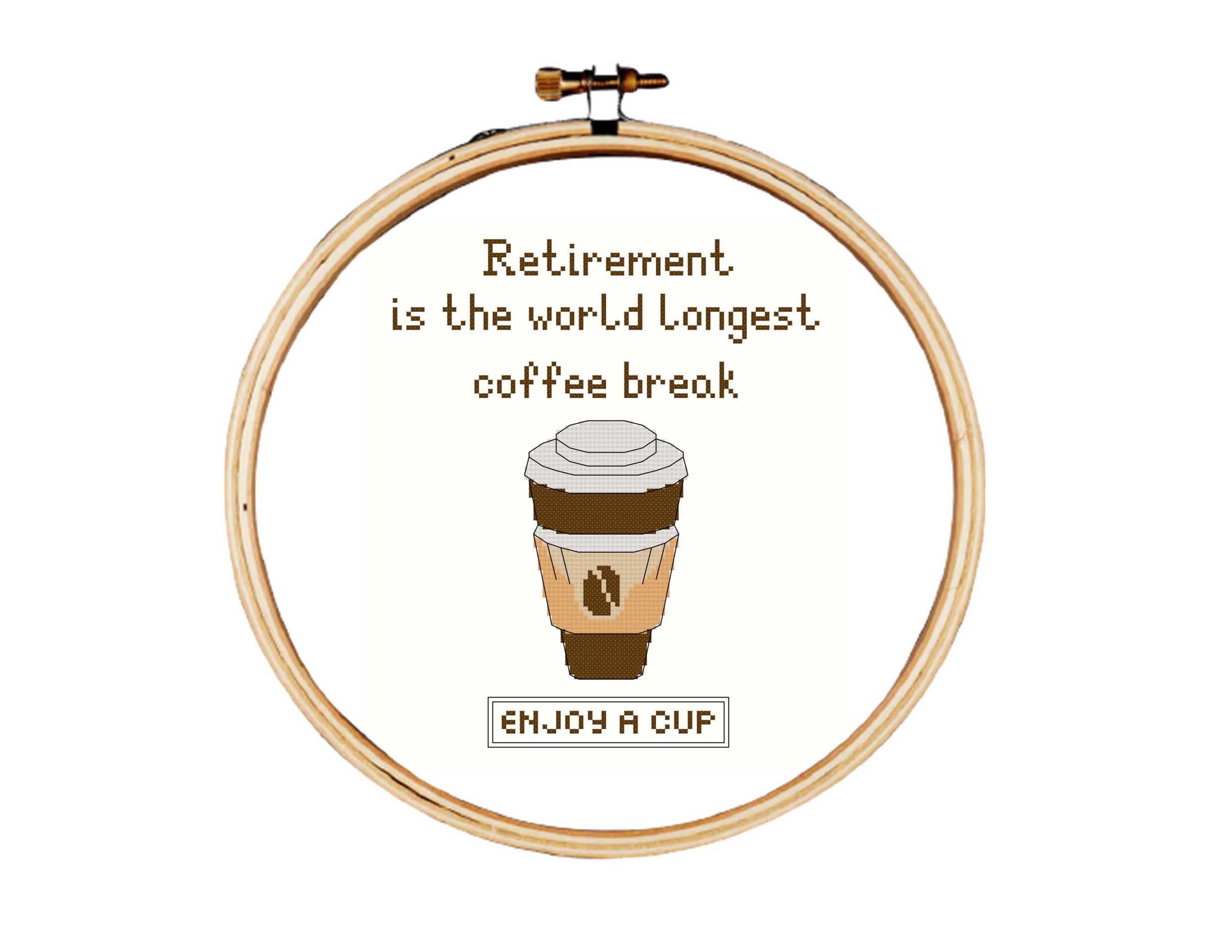 Retirement Cross Stitch Pattern, Happy Retirement cross stit | Inspire ...