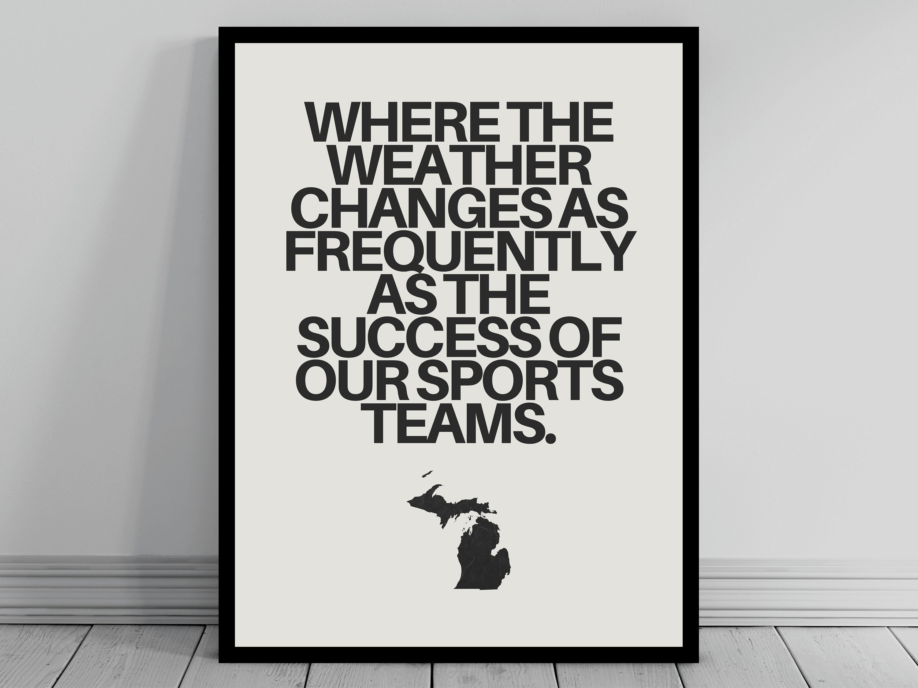 Hilarious Michigan Meme Print Michigan Poster Minimalist S | Inspire Uplift