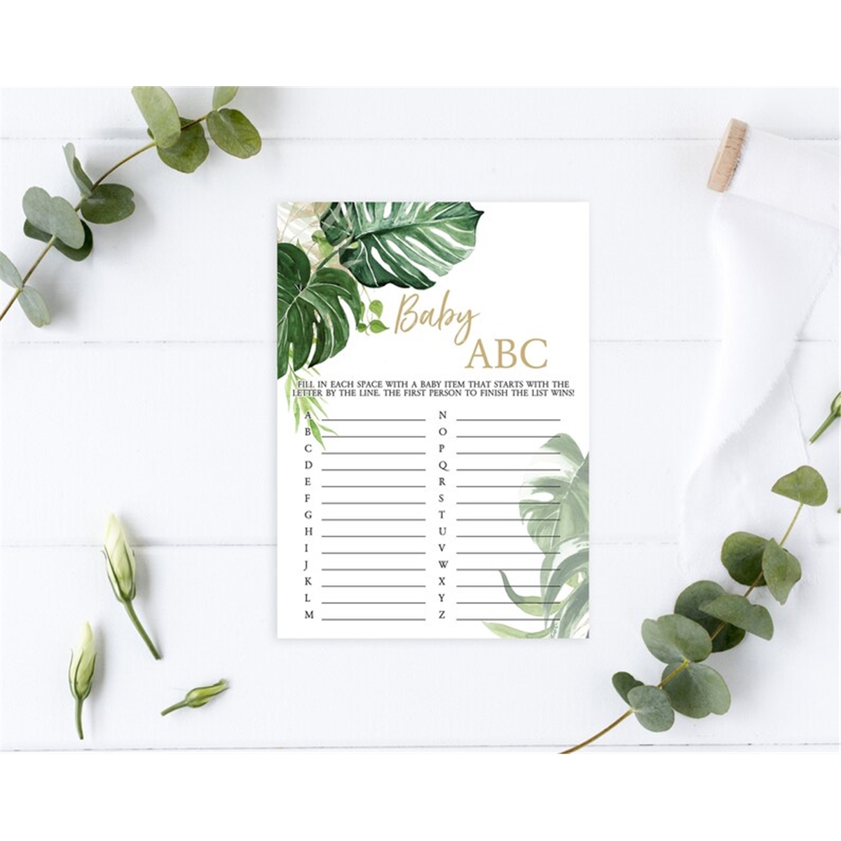 Tropical Baby ABC Game, EDITABLE, Printable Baby Brunch Acti | Inspire ...