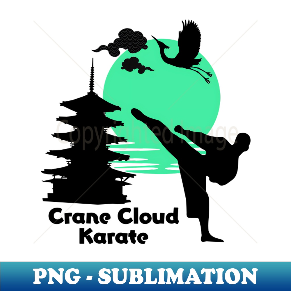 Crane Cloud Karate - Retro PNG Sublimation Digital Download - Inspire Uplift
