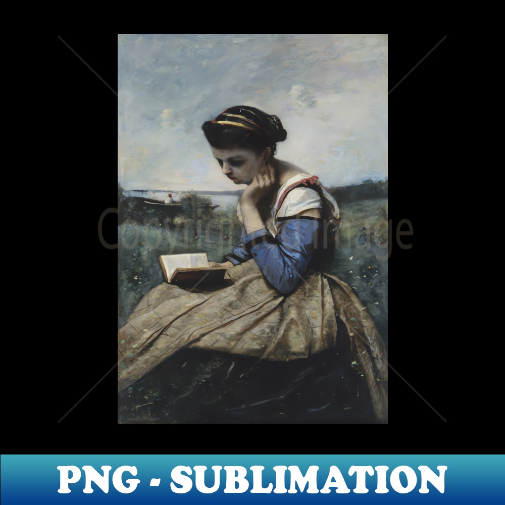 A Woman Reading by Jean-Baptiste-Camille Corot - Special Edi | Inspire ...