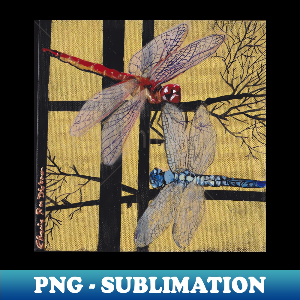 Red and Blue Dragonflies - Special Edition Sublimation PNG F | Inspire ...