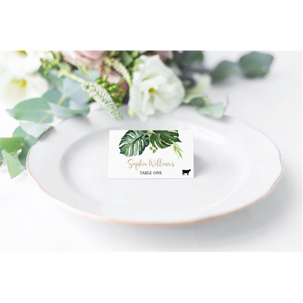 Editable Tropical Place Cards, Printable Place Card Template | Inspire ...