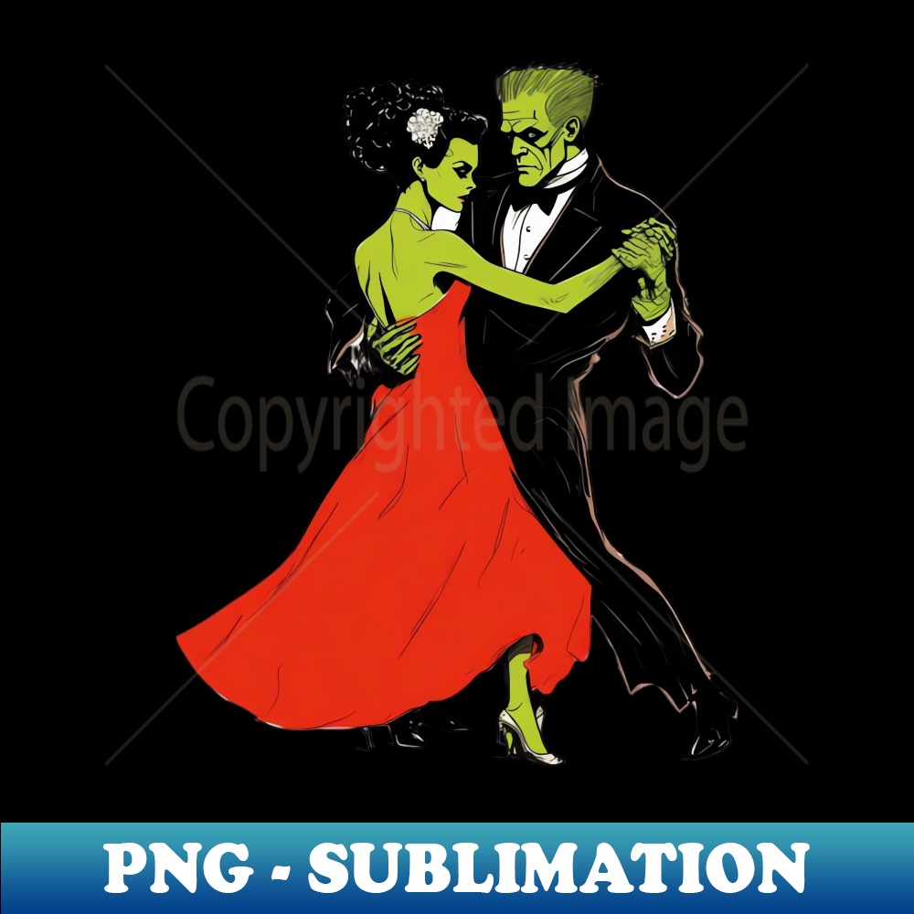 Frankenstein and His Bride Ballroom Dancing - Retro PNG Subl | Inspire ...