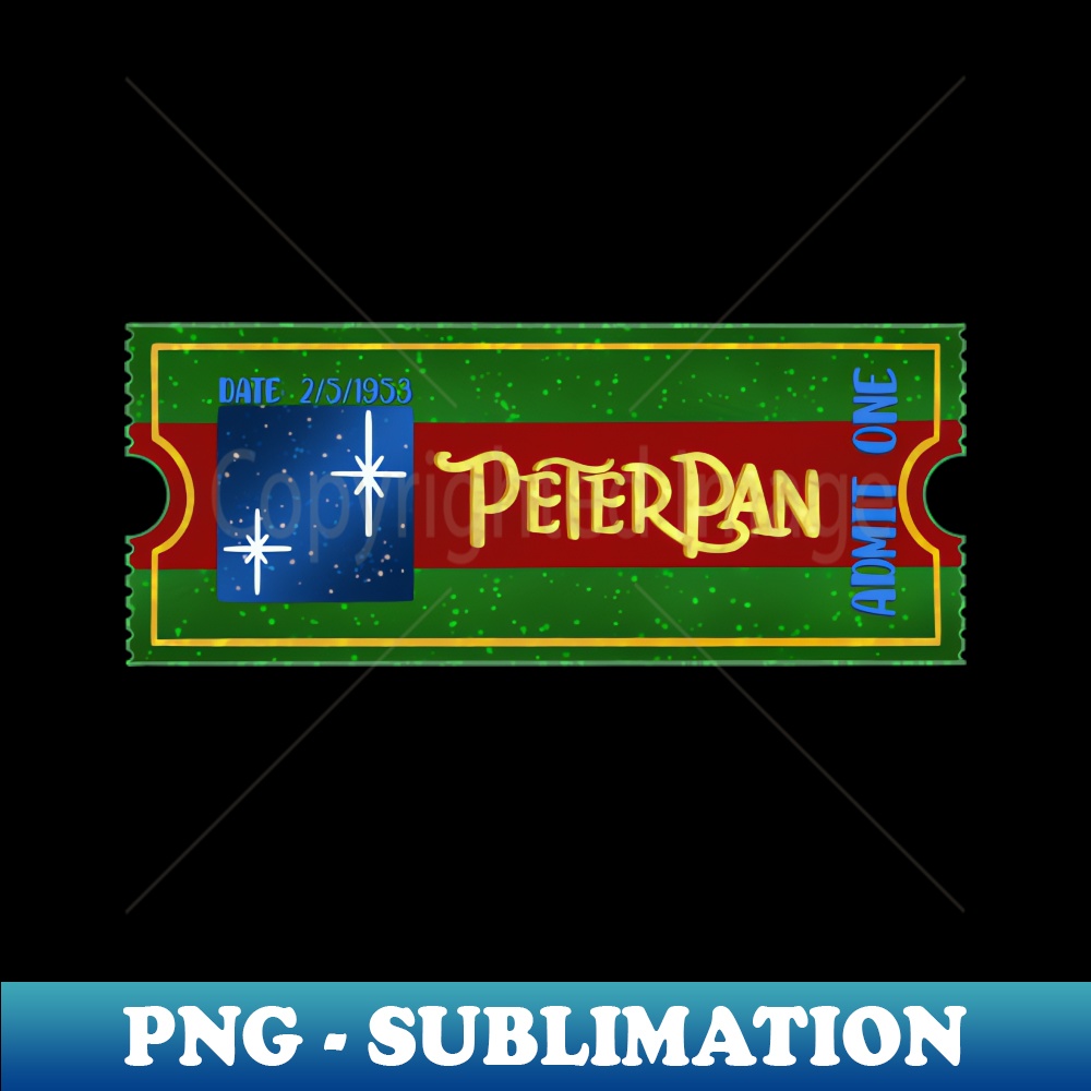 Movie Ticket - Peter Pan - Instant PNG Sublimation Download | Inspire ...