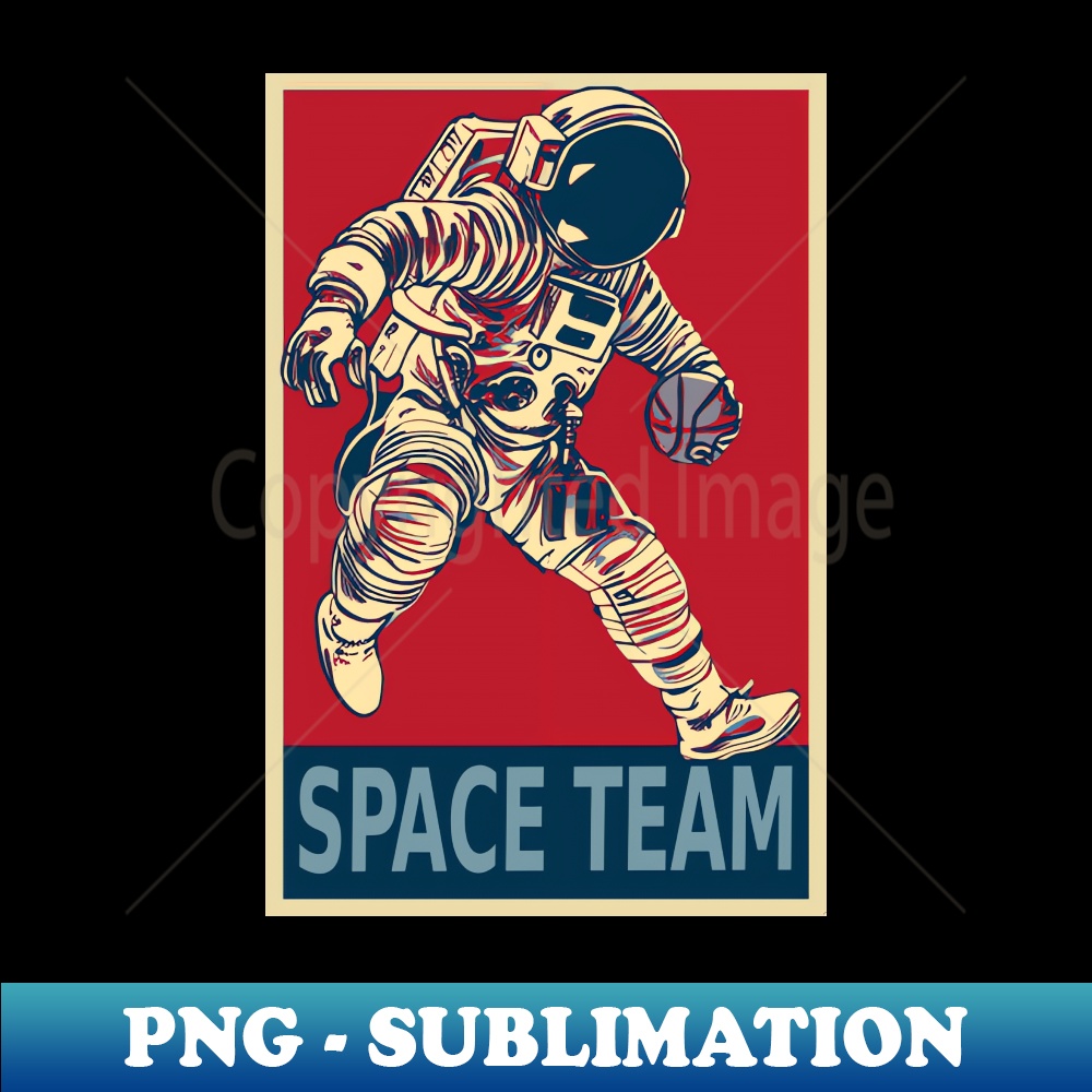 Space Team - Astronaut Playing Basketball - Premium Sublimat | Inspire ...