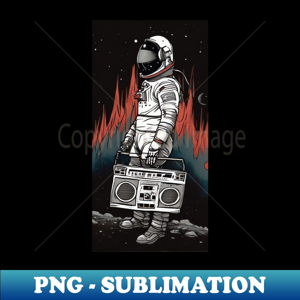 Astronaut with a Boombox - Aesthetic Sublimation Digital Fil | Inspire ...
