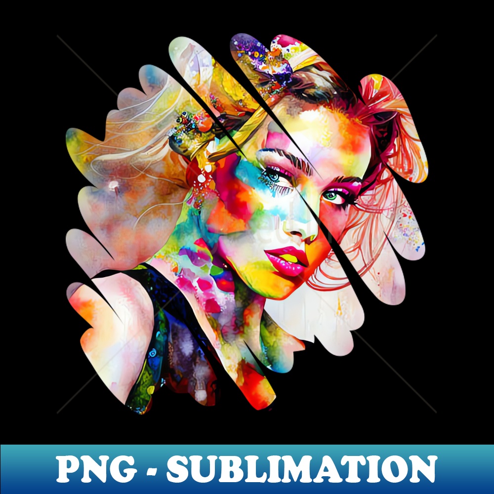 Color splashed girl looking pensive - Premium PNG Sublimatio | Inspire ...