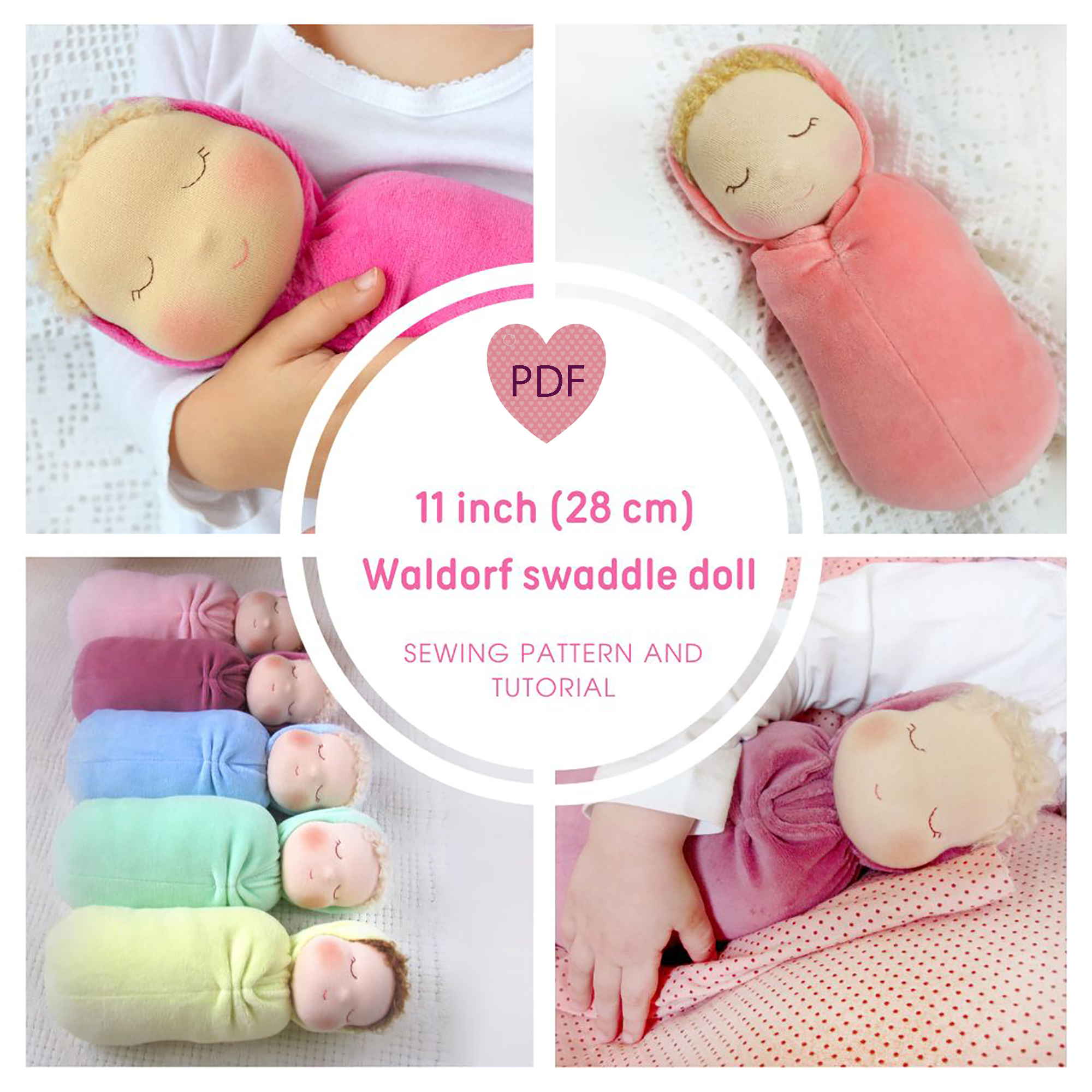 DIY PDF pattern and tutorial of a 11 inch/28 cm waldorf doll - Inspire ...