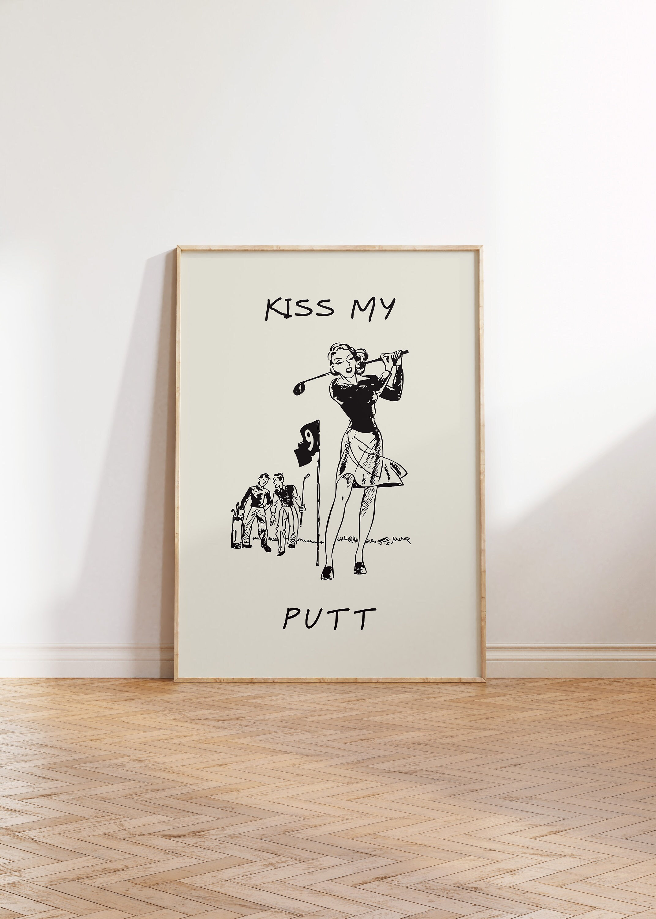 Vintage Golf Print Female Golfer Poster Funny Feminine Wall | Inspire ...