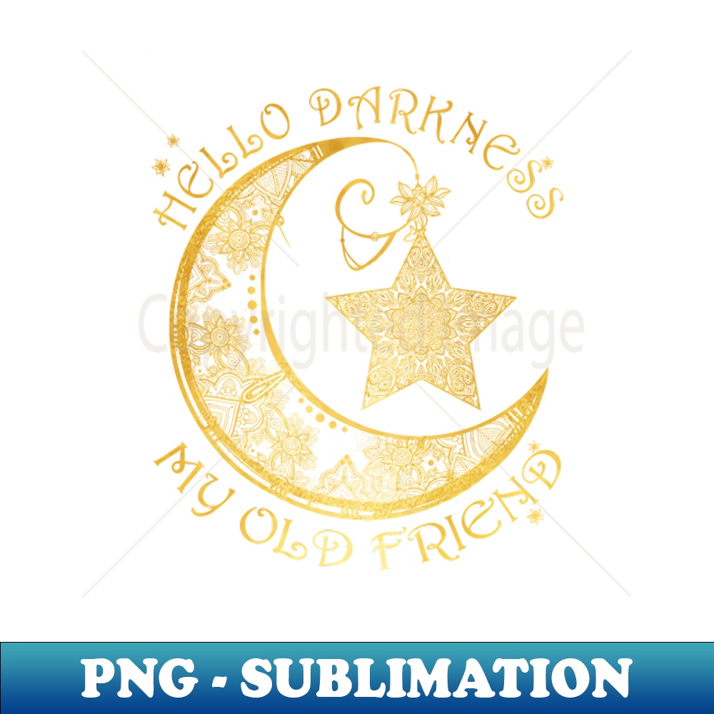 Hello Darkness My Old Friend Hippie Moon And Star - Signatur | Inspire ...