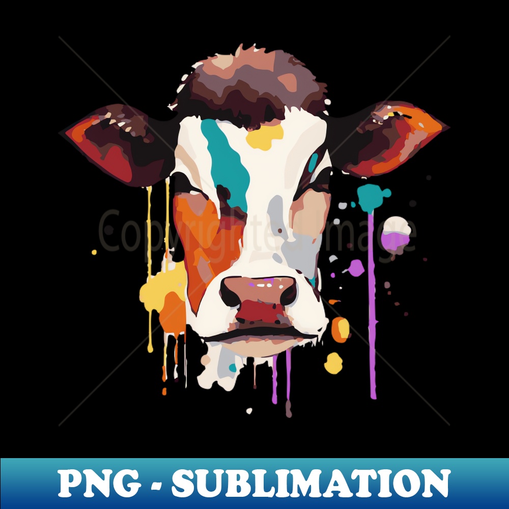 Accurate drawing of a colorful cow head - PNG Transparent Di - Inspire ...