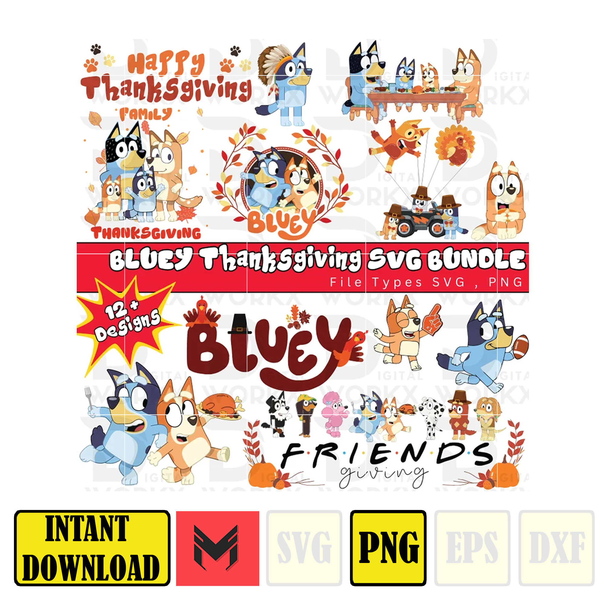 Bluey SVG Thanksgiving Bundle, Bluey Shirt, Bluey SVG PNG, B | Inspire ...