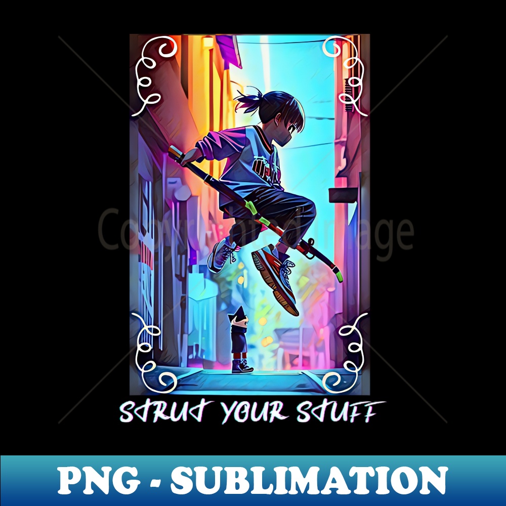 Strut Your Stuff Action anime boy jumping a stick - Digital | Inspire ...