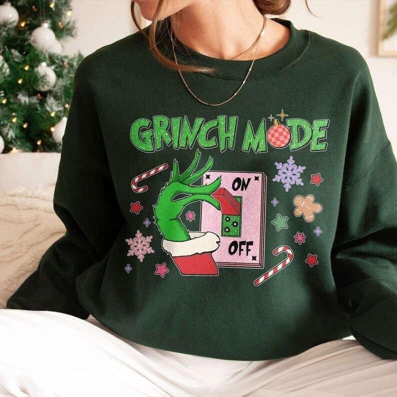 Grinch Hand Sweater, Grinch Mode On Shirt, Whoville Universi - Inspire ...
