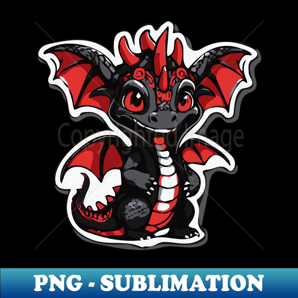 Black Dragon with Red Horns and Wings - Exclusive Sublimatio | Inspire ...