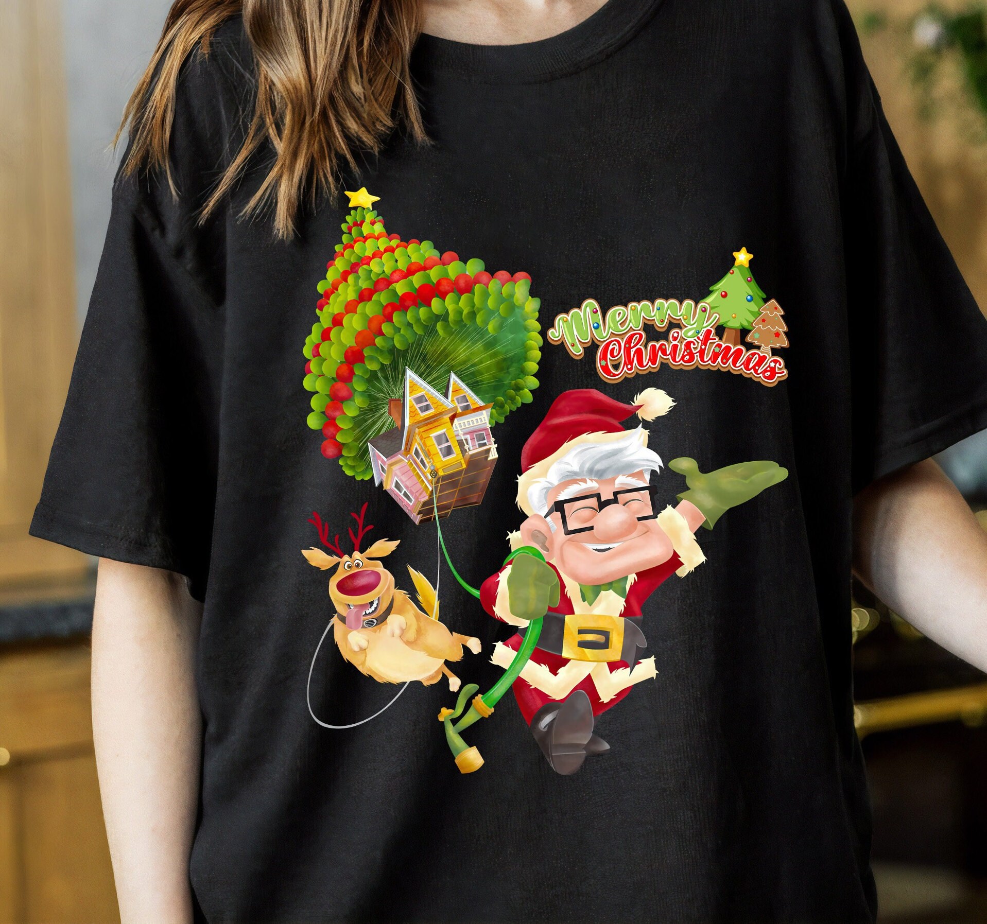 Disney Pixar Up Christmas Dug Dog and Santa Carl Fredricksen | Inspire ...