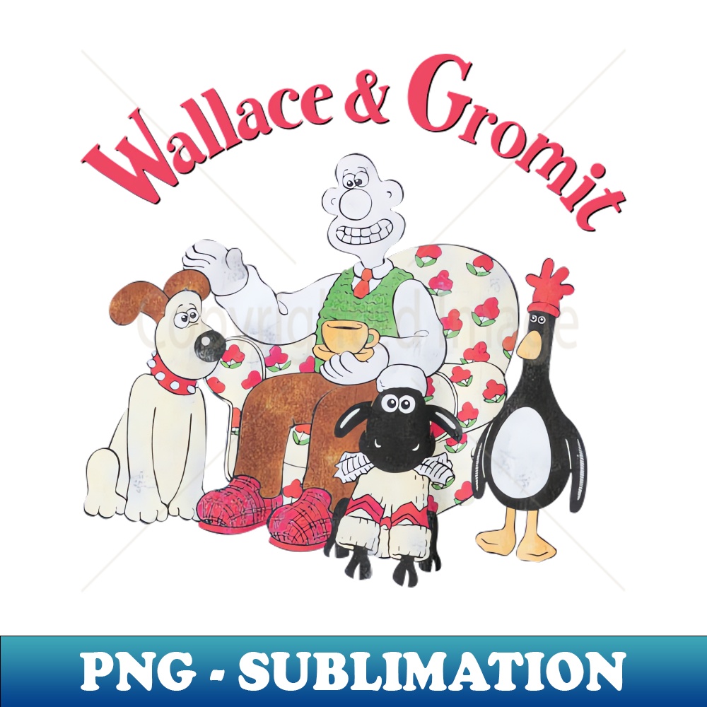 Wallace And Gromit Home Scene Grey Marl - Modern Sublimation | Inspire ...
