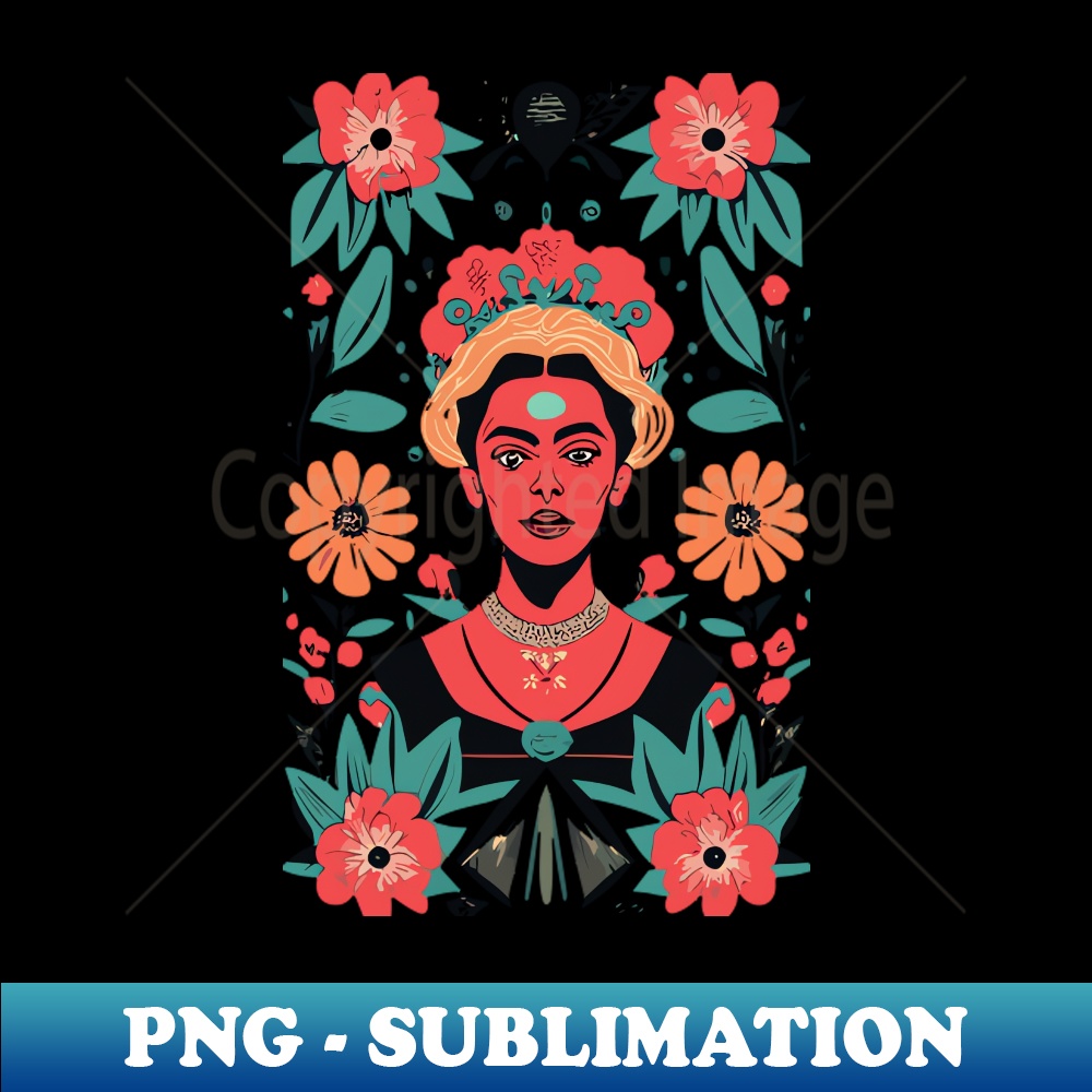 Frida Kahlo portrait - PNG Transparent Sublimation File - Re - Inspire ...