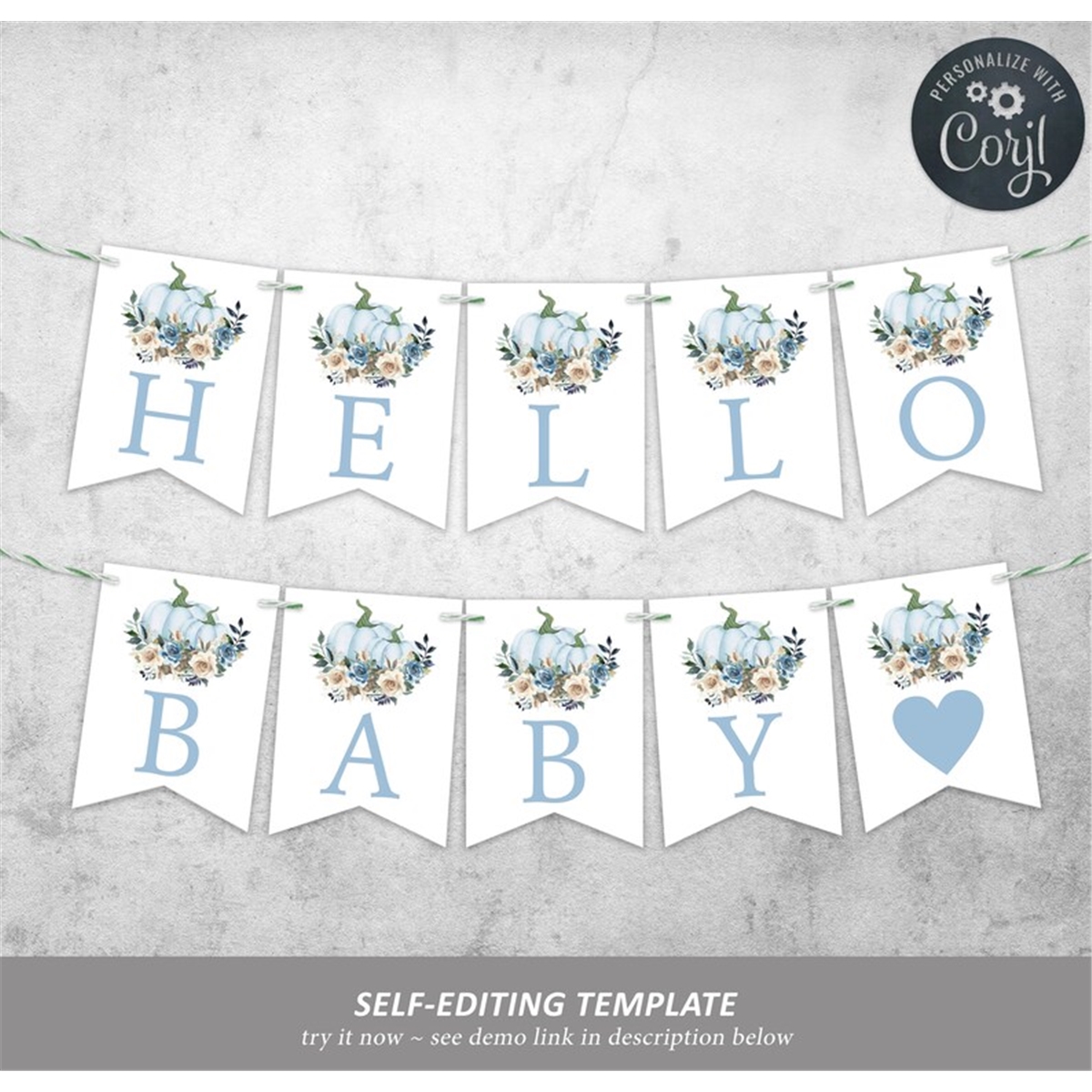 EDITABLE Alphabet Banner Template, Blue Pumpkin Printable Ba | Inspire ...