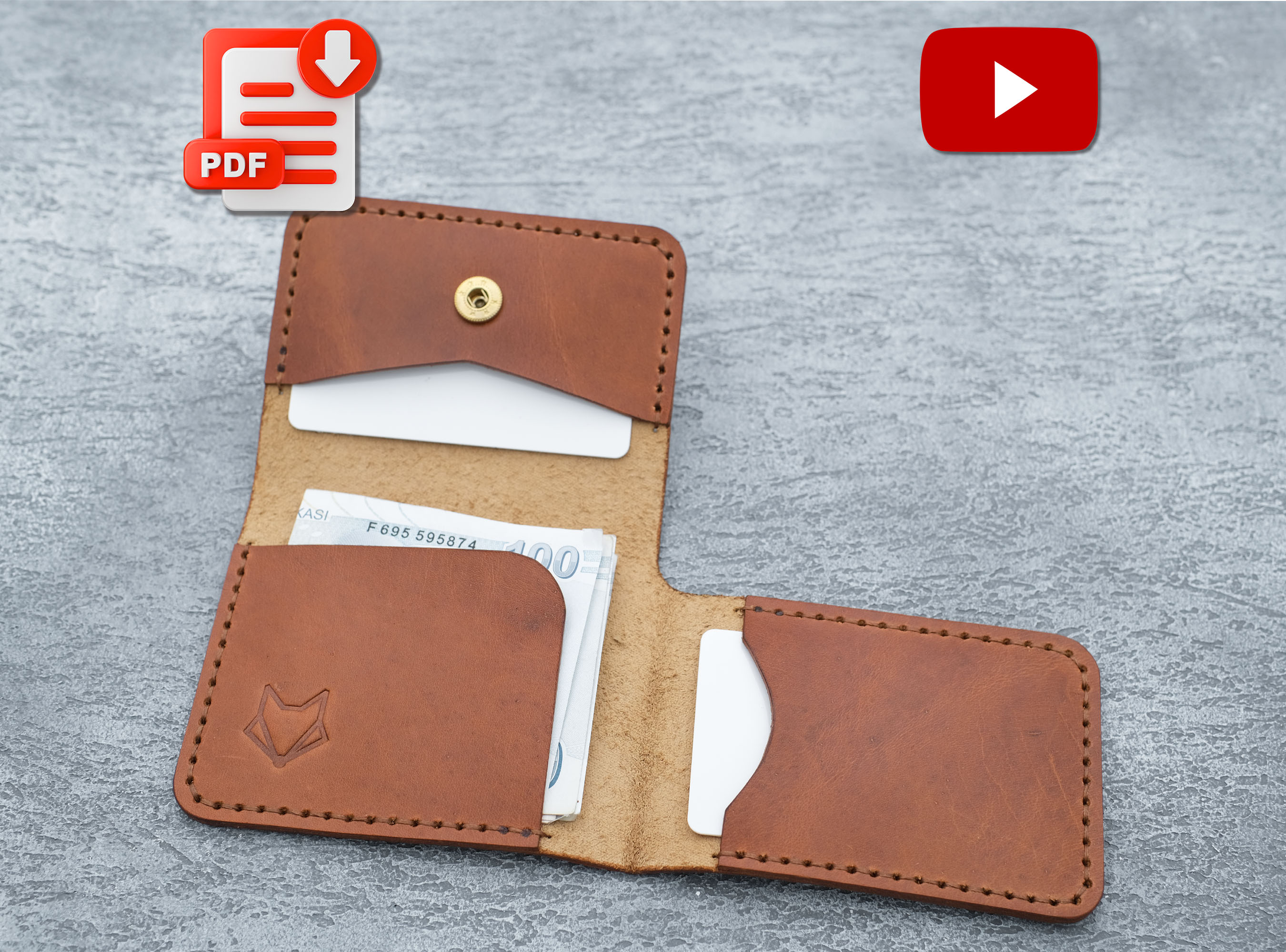 Tri-fold Card Wallet Template, DIY Card Holder Pattern, Leat | Inspire ...