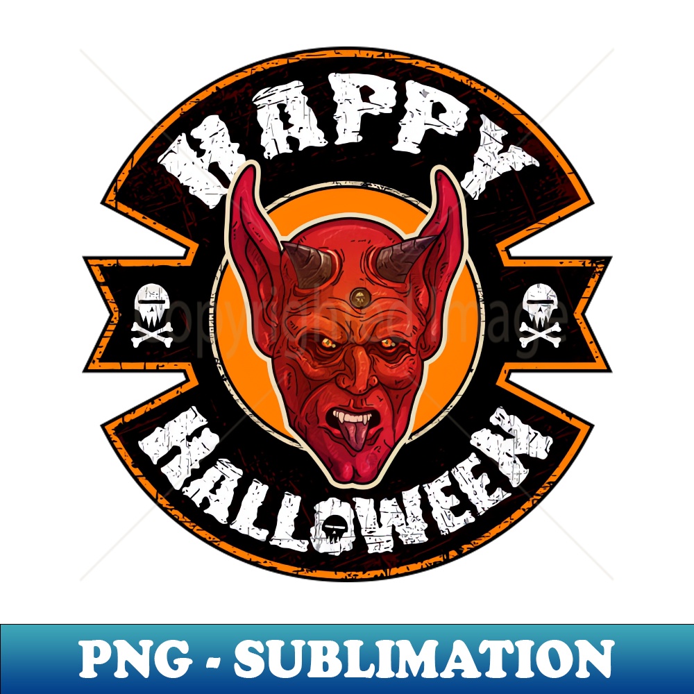 Happy Halloween Devil Satan - Retro PNG Sublimation Digital | Inspire ...