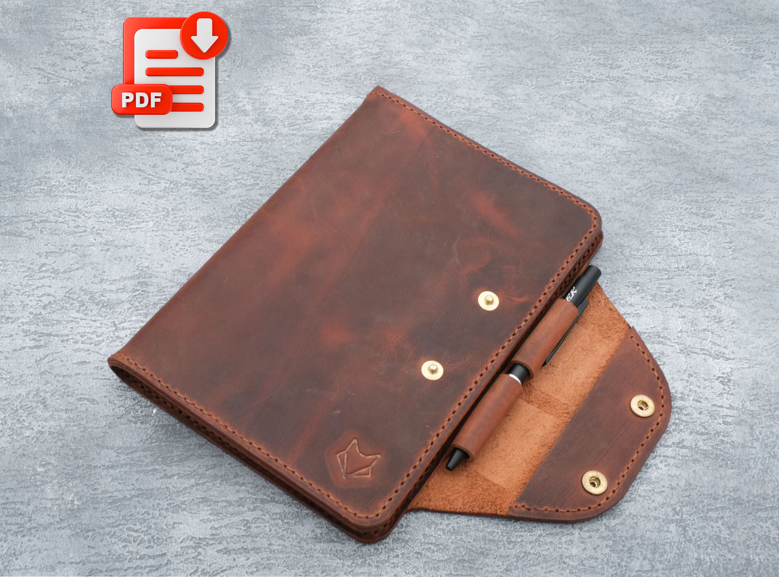A5 Notebook Leather Cover Pattern, Leather Template, Diy Lea | Inspire ...