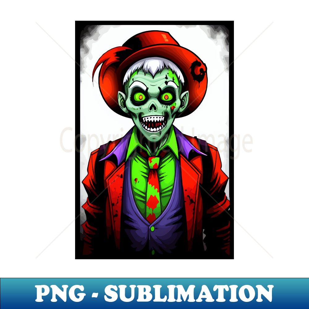 Happy Zombie with Green Shirt Red Dress and Red Hat Playful | Inspire ...