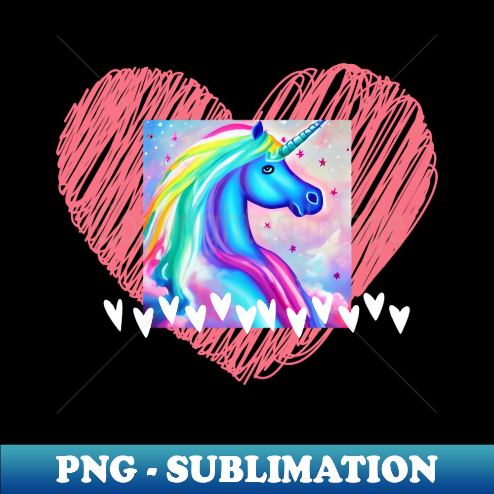 Rainbow Unicorn inside pink heart - Special Edition Sublimat | Inspire ...