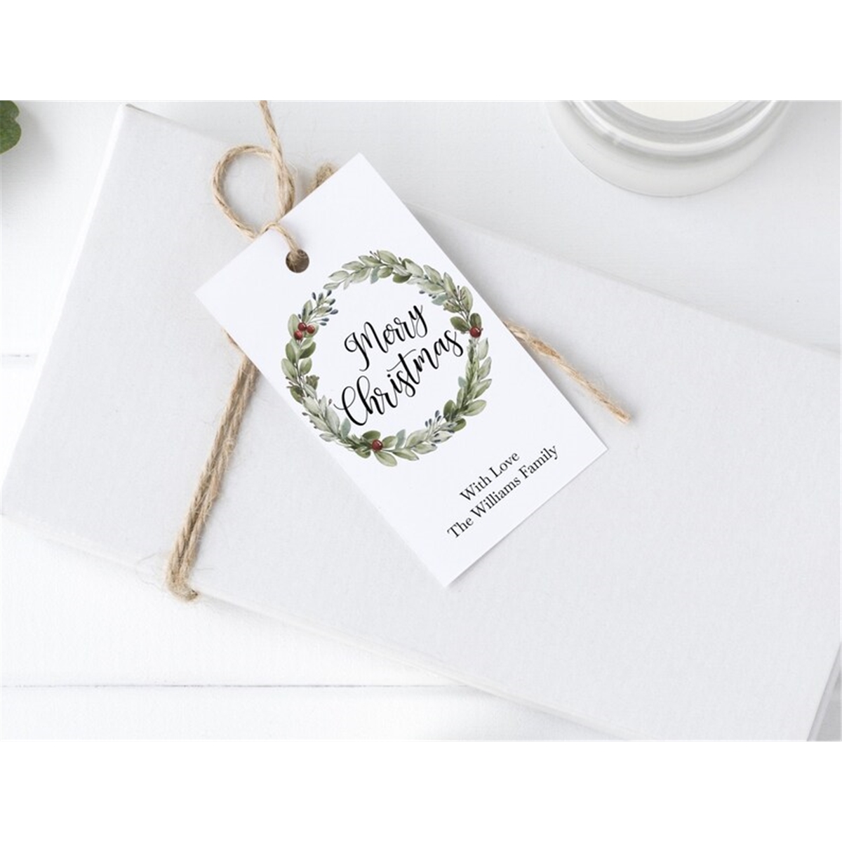 Rustic Christmas Gift Tag Template, EDITABLE, Printable Merr | Inspire ...