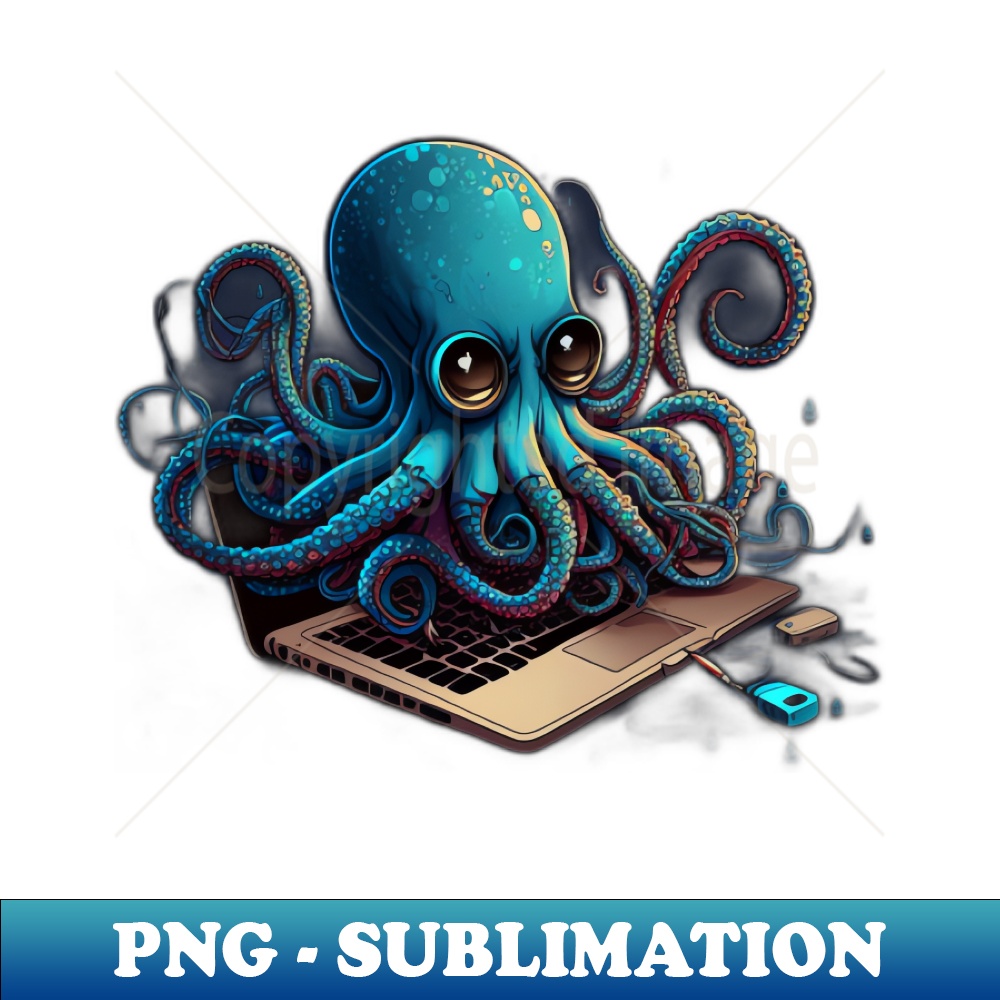 Octopus love to play game in laptop - Aesthetic Sublimation | Inspire ...