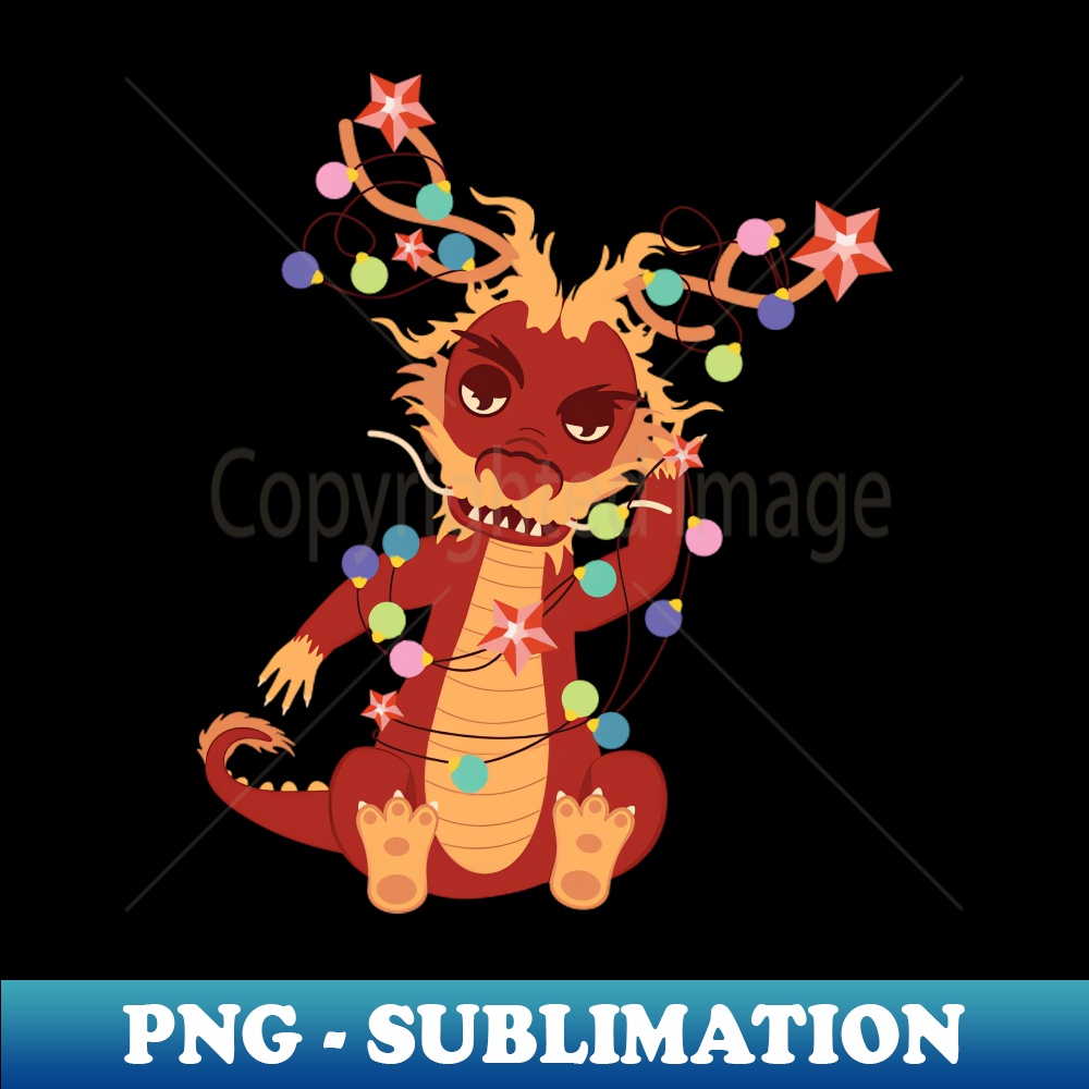 Red dragon with garland - Special Edition Sublimation PNG Fi | Inspire ...