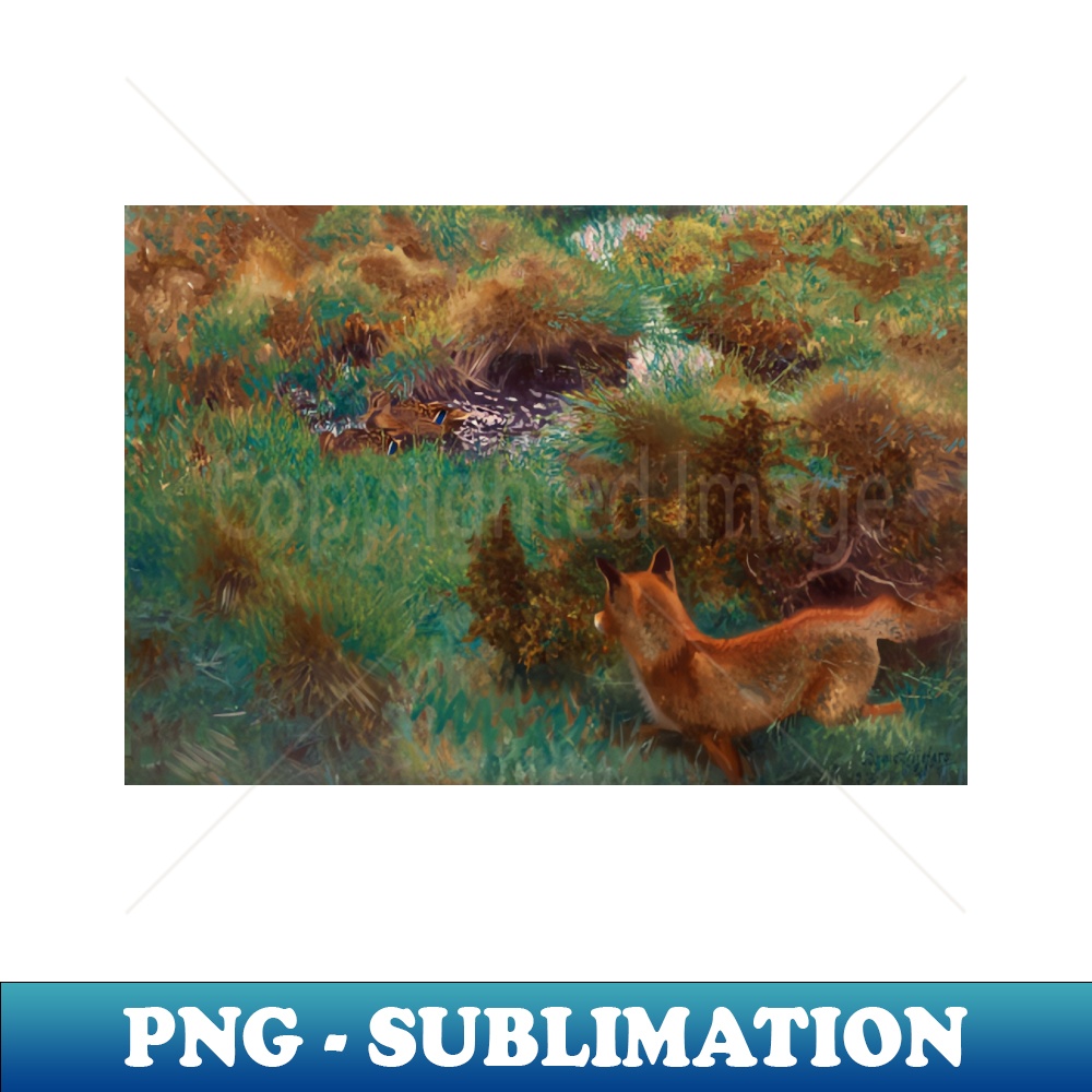Fox Stalking Wild Ducks by Bruno Liljefors - PNG Transparent - Inspire ...