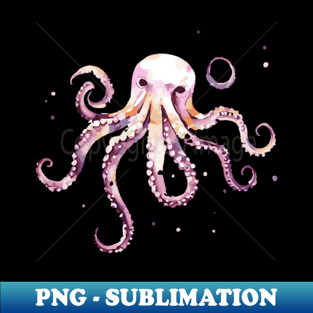 Pink Octopus - Watercolor Illustration - Aesthetic Sublimati | Inspire ...