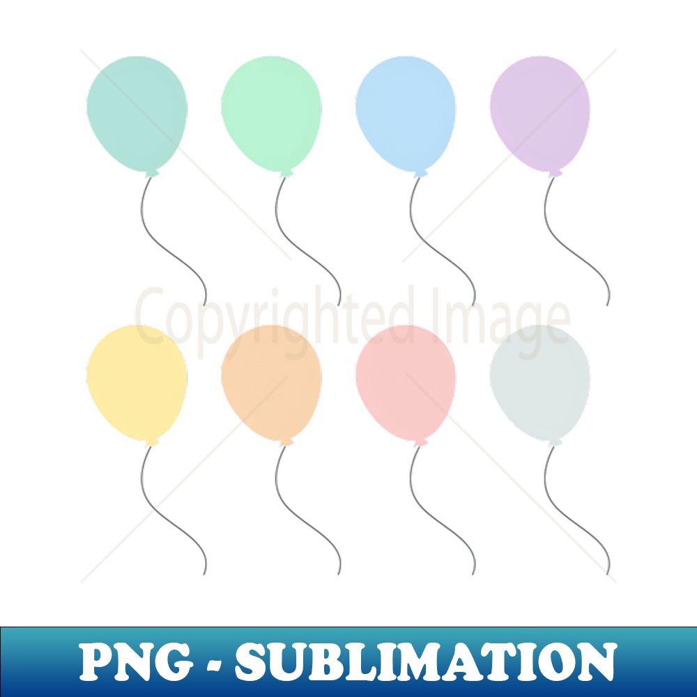 Pastel Balloons - Vintage Sublimation PNG Download - Bring Y - Inspire ...