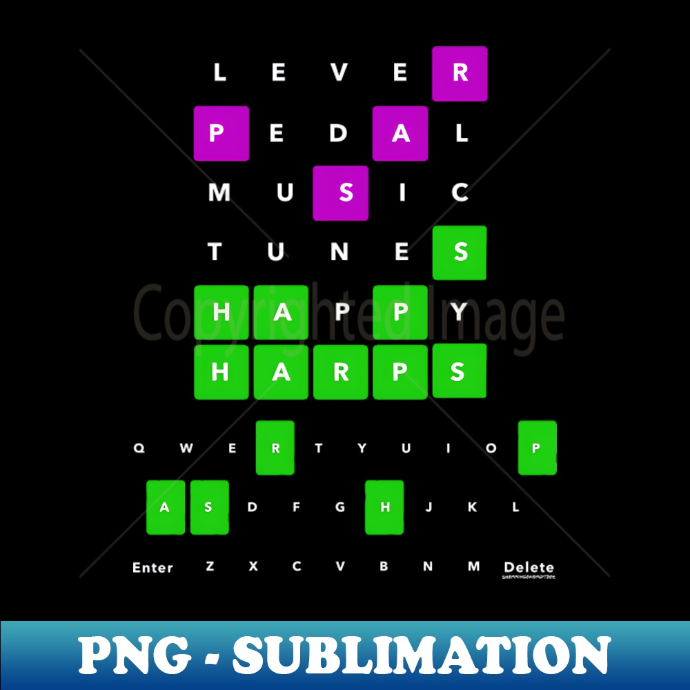 Happy Harp Wordling - Special Edition Sublimation PNG File - - Inspire ...