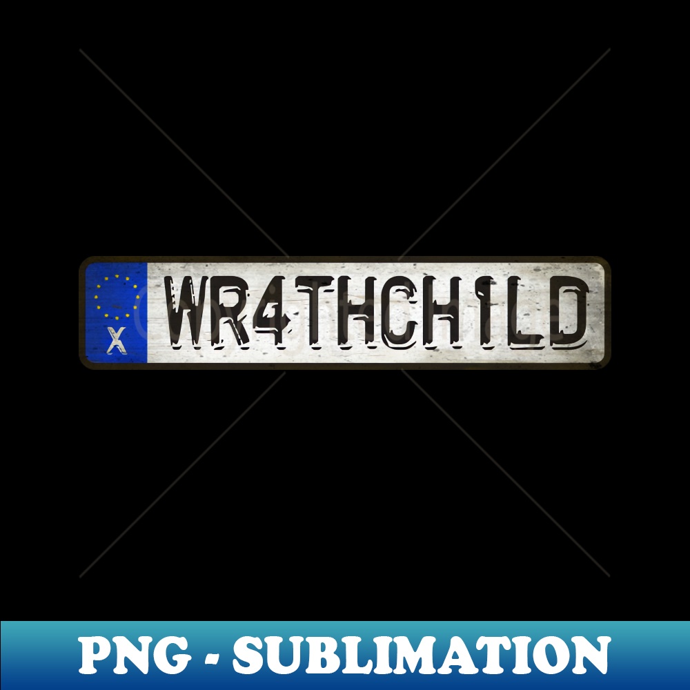 Wrathchild - License Plate - Vintage Sublimation PNG Downloa | Inspire ...