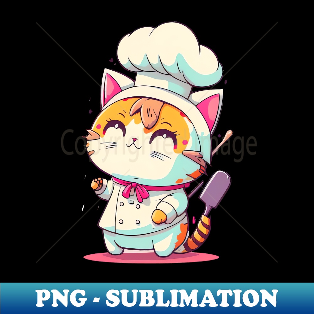 Cute little kawaii kitty chef cat likes to cook - PNG Transp | Inspire ...
