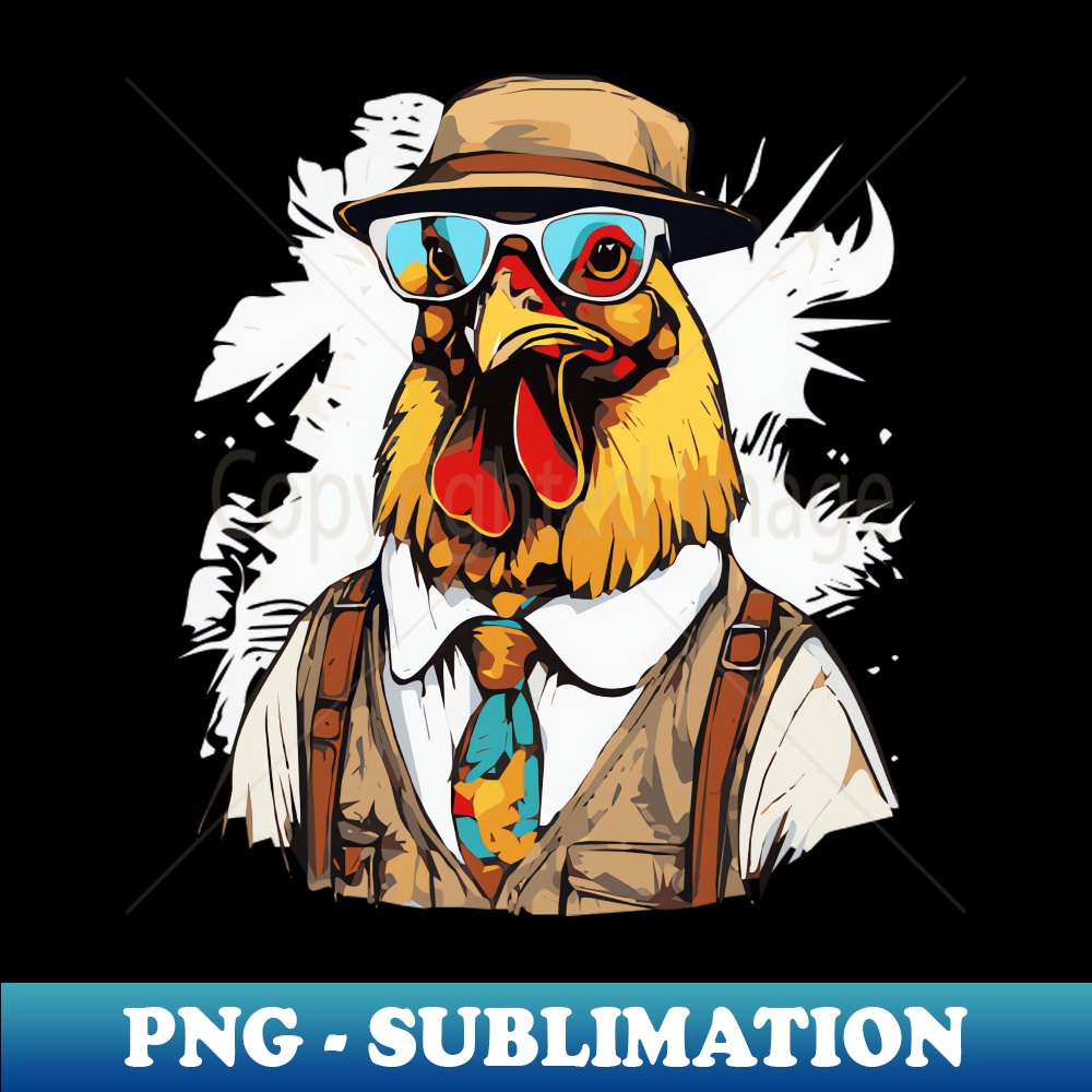 Rustic Charm Farmer Rooster in Overalls - Exclusive PNG Subl | Inspire ...