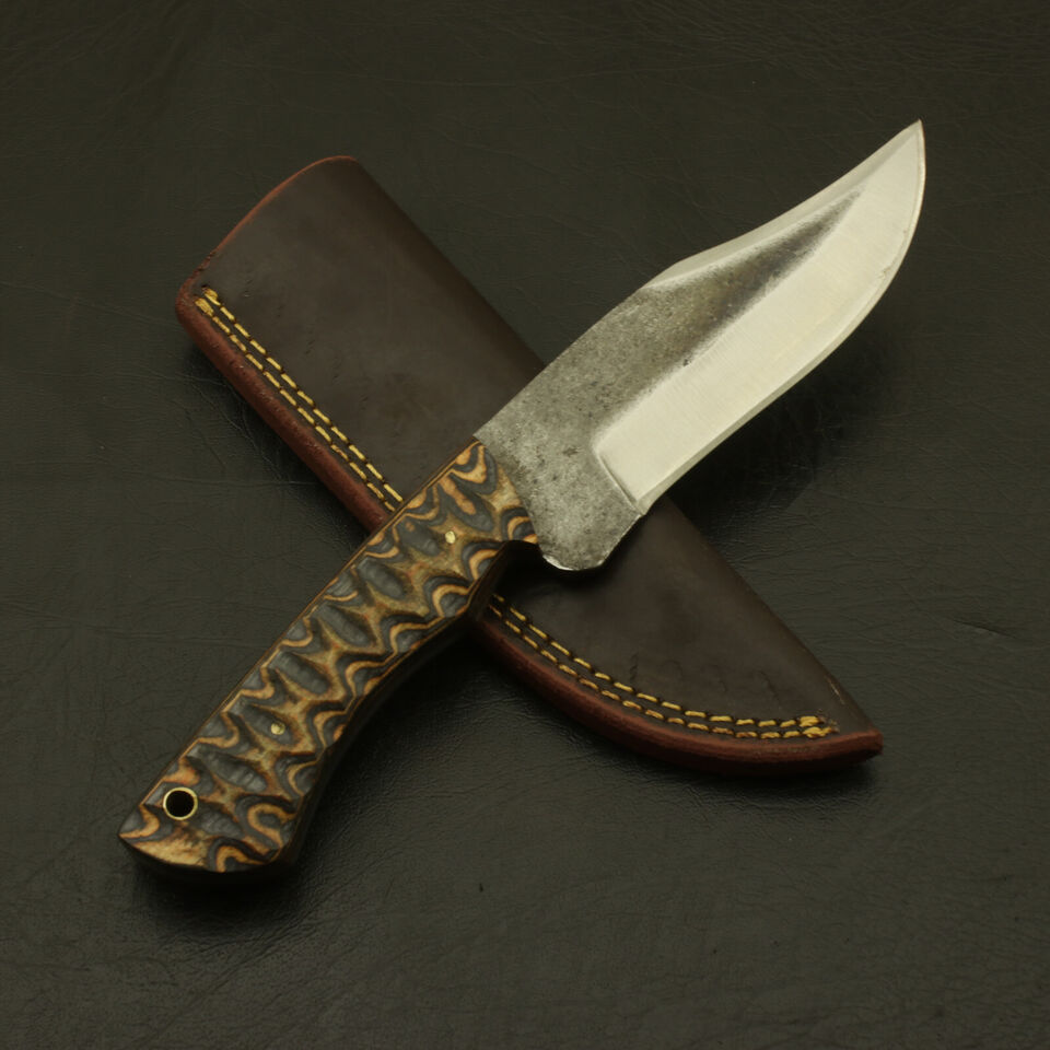 HANDMADE CARBON STEEL SKINNING BLADE CUSTOM PAKKA WOOD FIXED | Inspire ...
