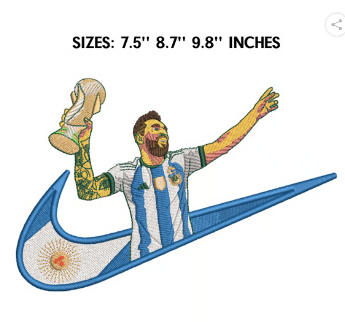 Messi Embroidery Design File, Soccer Embroidery Design, Anim | Inspire ...