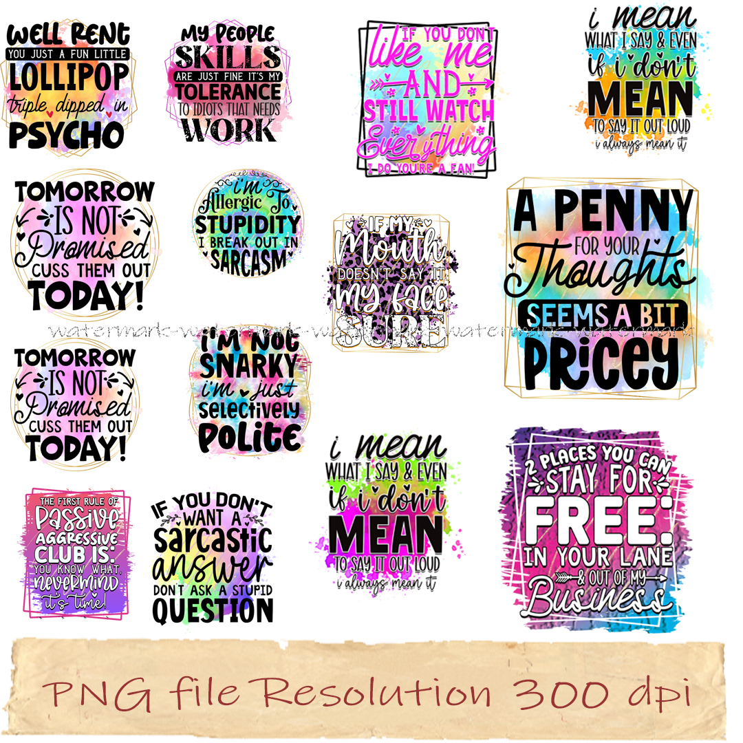 Funny Quotes Sublimation Designs bundle, Funny Png, Instantd | Inspire ...