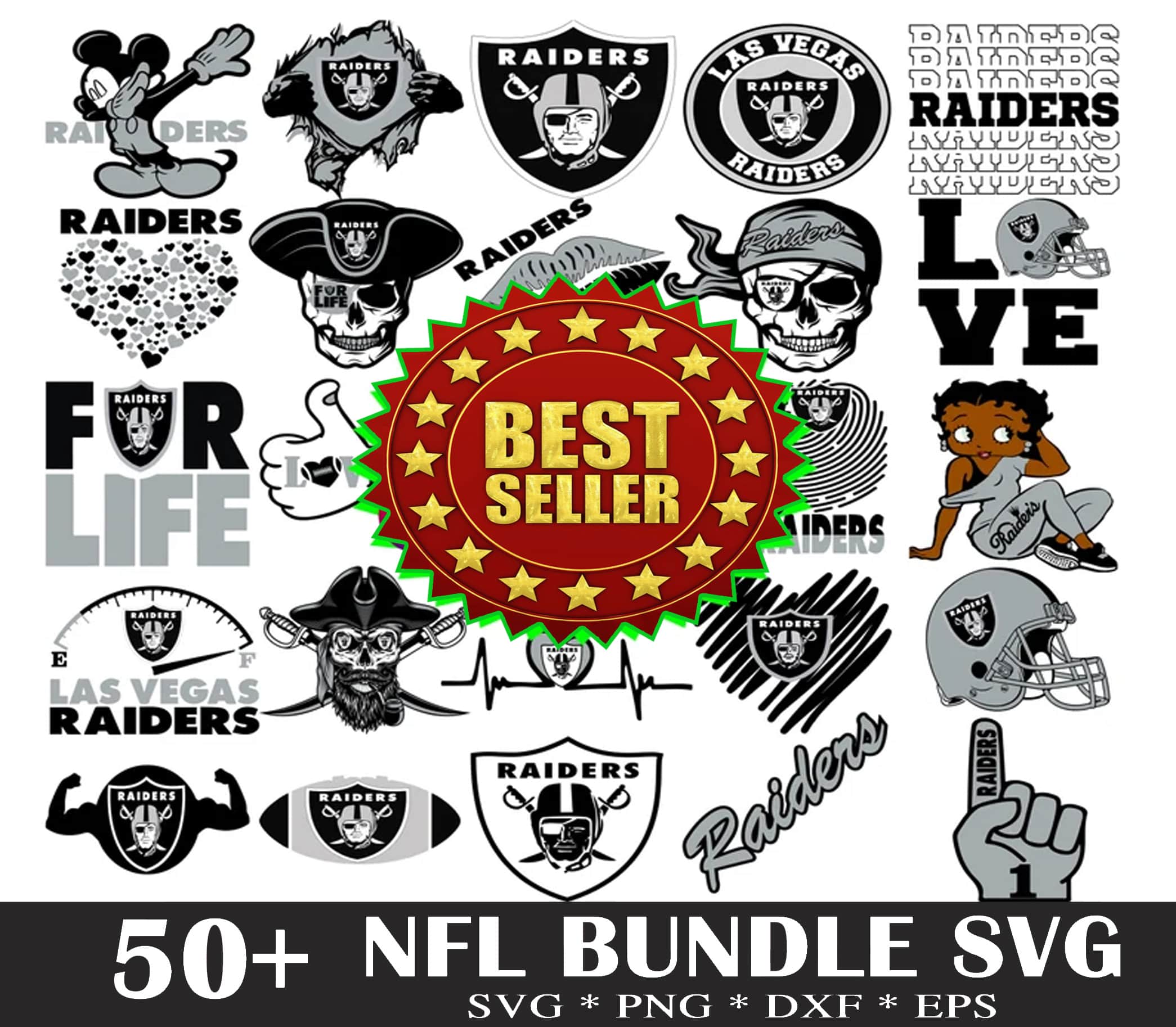 50 Las Vegas Raiders Svg Bundle, NFL Teams Svg, NFL svg, NFL | Inspire ...